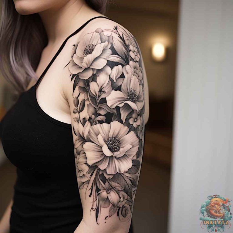 The Beauty Of Black and Grey Flower Tattoos - 51 Designs - inktat2.com