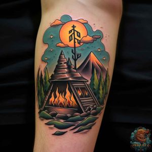 Get Ready to Show Off Your Camping Tattoo Ideas - 49 Designs - inktat2.com
