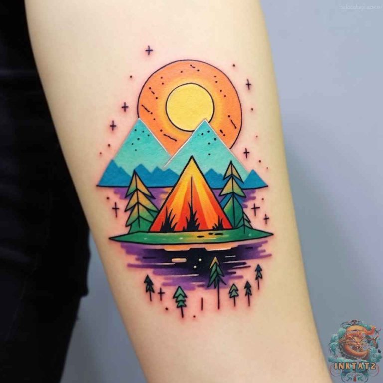 Get Ready to Show Off Your Camping Tattoo Ideas - 49 Designs - inktat2.com