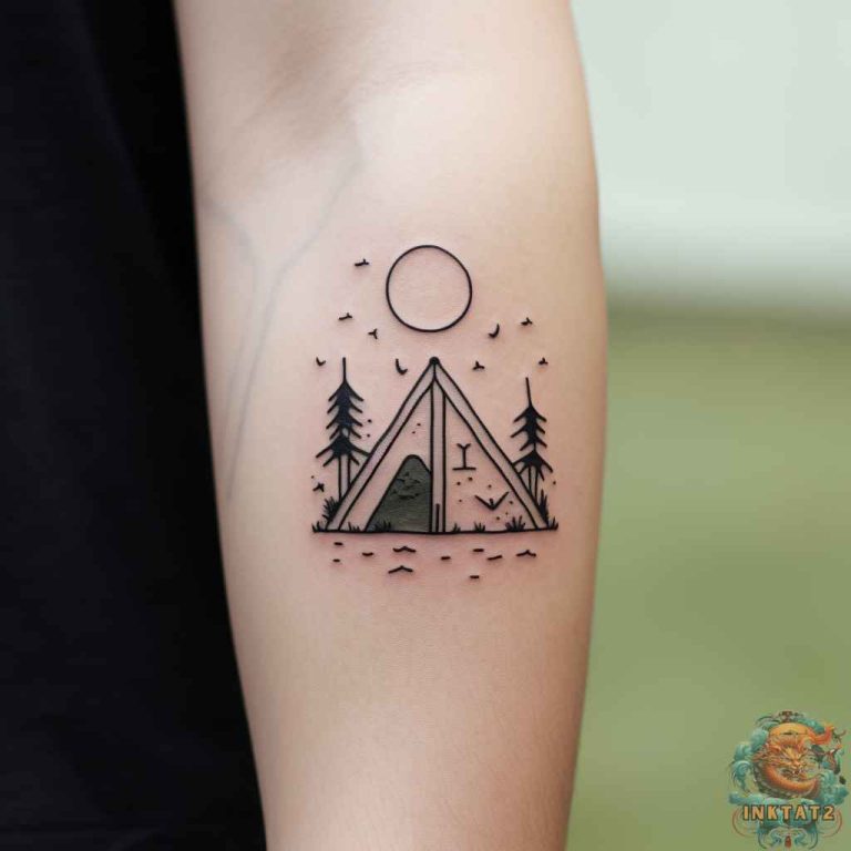 Get Ready to Show Off Your Camping Tattoo Ideas - 49 Designs - inktat2.com