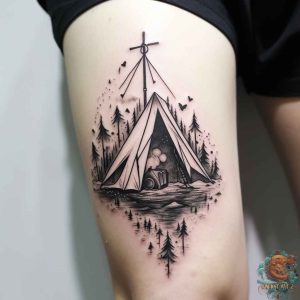 Get Ready to Show Off Your Camping Tattoo Ideas - 49 Designs - inktat2.com