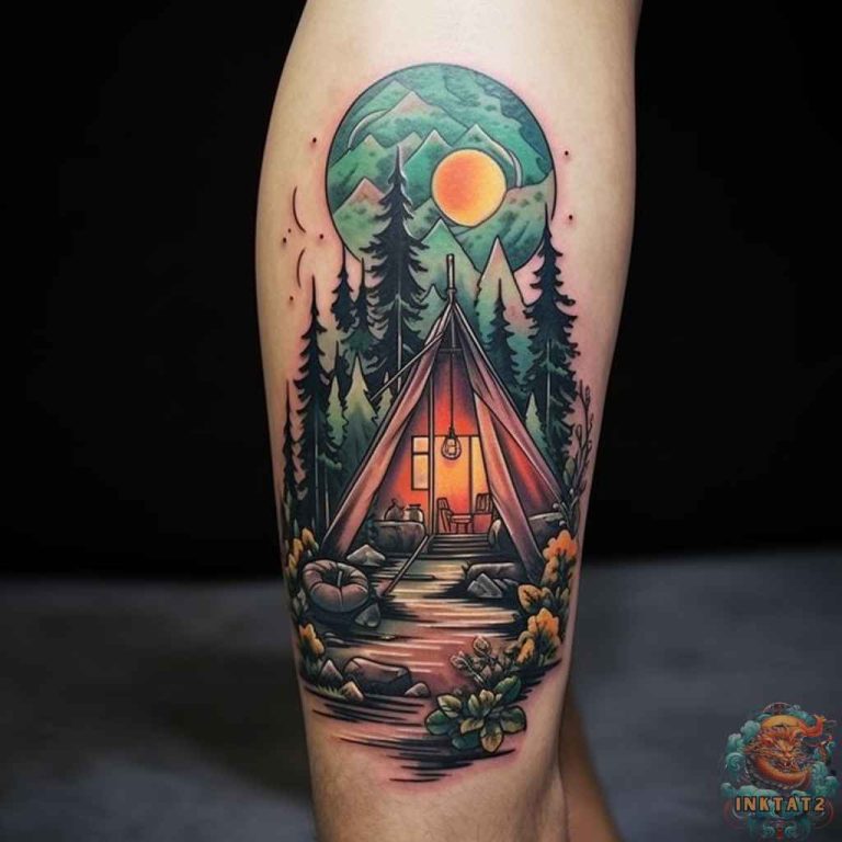 Get Ready to Show Off Your Camping Tattoo Ideas - 49 Designs - inktat2.com