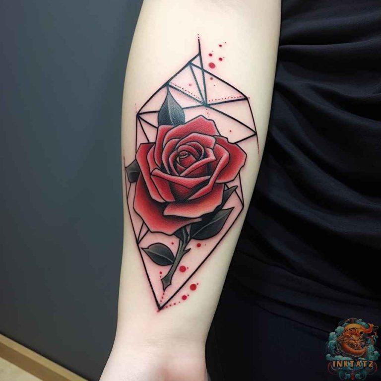 49 Geometric Rose Tattoos - A Popular Design for the Discriminating ...