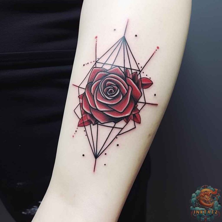49 Geometric Rose Tattoos - A Popular Design for the Discriminating ...