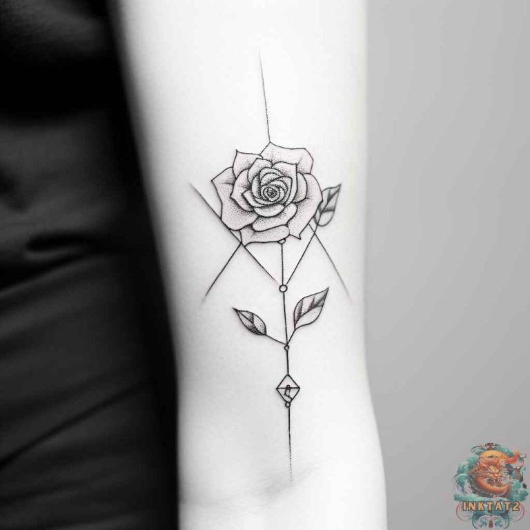 49 Geometric Rose Tattoos - A Popular Design for the Discriminating ...