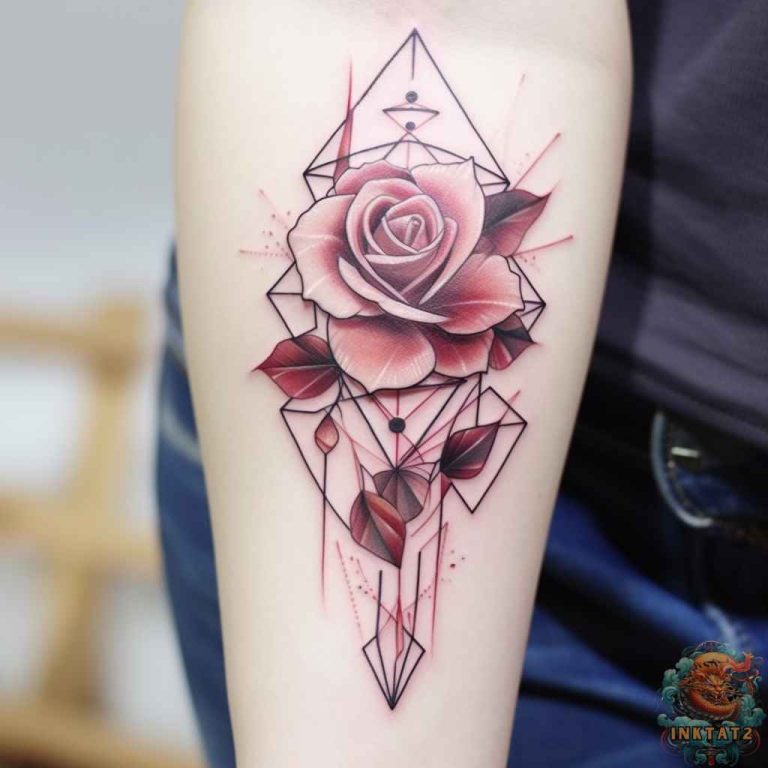 49 Geometric Rose Tattoos - A Popular Design for the Discriminating ...