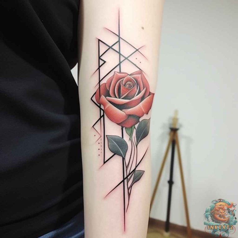 49 Geometric Rose Tattoos - A Popular Design for the Discriminating ...