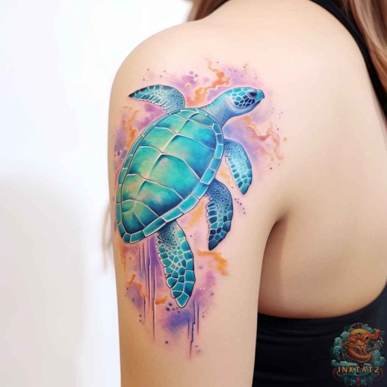 50 Sea Turtle Watercolor Tattoos: A Symbol of Strength and Beauty ...