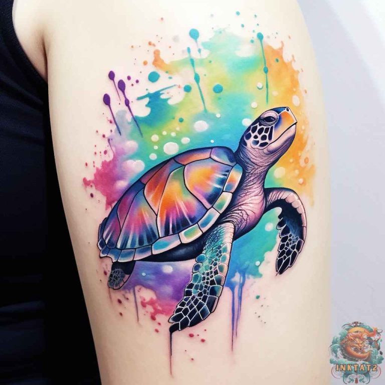 50 Sea Turtle Watercolor Tattoos: A Symbol of Strength and Beauty ...