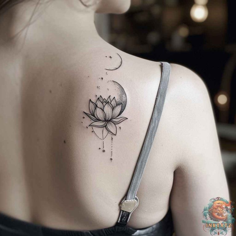 Mystical Moon and Lotus Tattoos: Unveiling the Symbolism and Beauty: 93 ...